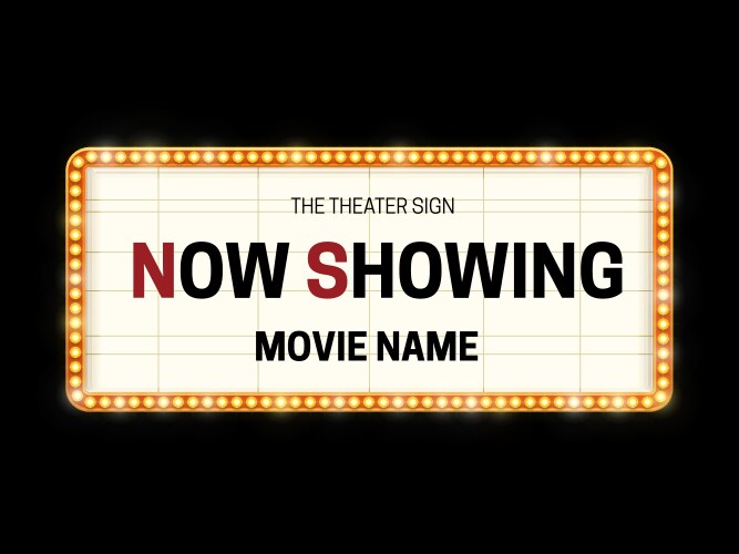 Retro style cinema premiere sign Royalty Free Vector Image