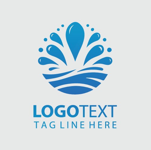 Water splash logo Royalty Free Vector Image - VectorStock