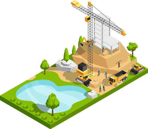 Isometric stadium building Royalty Free Vector Image
