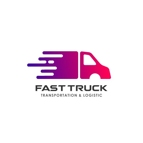 Fast car truck silhouette concept business logo te