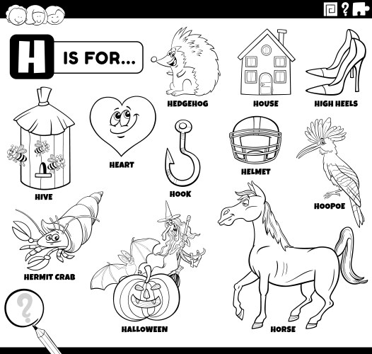 Monkey letter m coloring page Royalty Free Vector Image