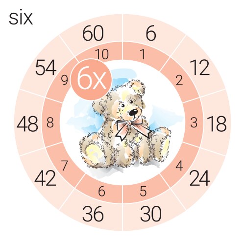 Multiplication Circle with Teddy Bear – Royalty-Free Vector | VectorStock