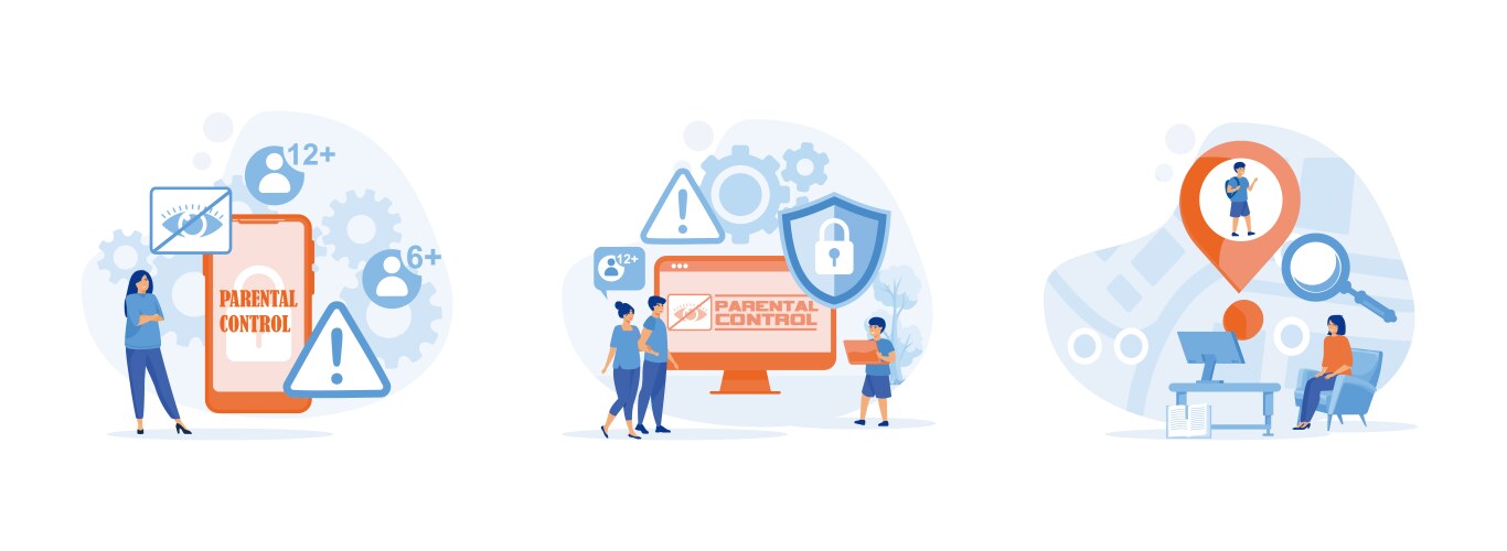 Father using content control software dad Vector Image