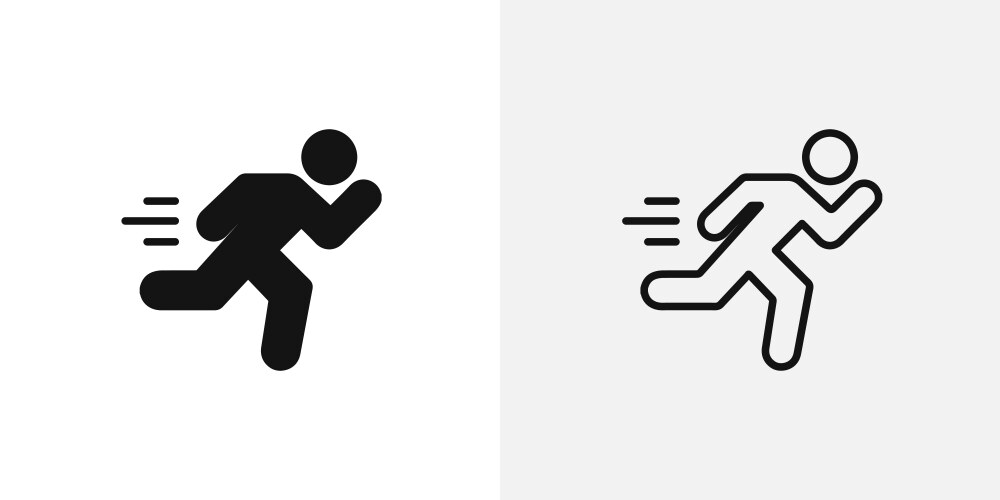 Man fast run icon set runner and speed motion Vector Image