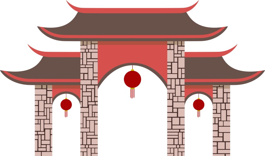 Chinese gate Royalty Free Vector Image - VectorStock