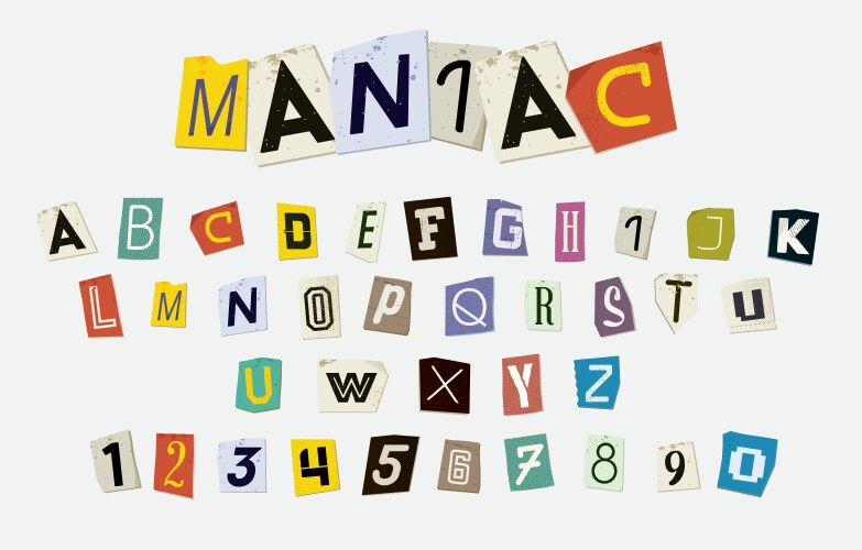 Collage Alphabet Letters Vector Images (over 1,000)
