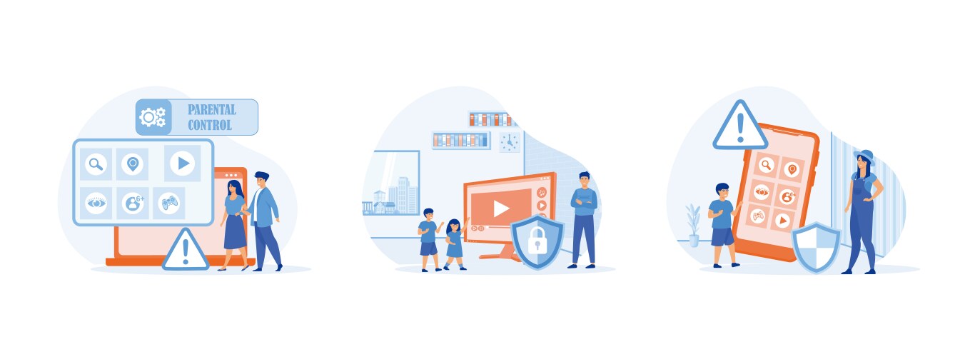 Father using content control software dad Vector Image