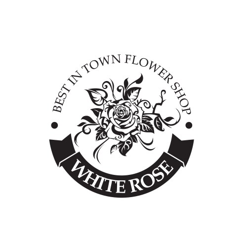 Rose logo on white background Royalty Free Vector Image