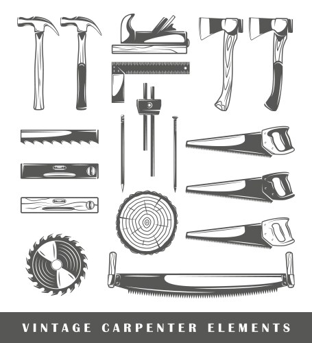 Profession and occupation set carpenter tools Vector Image