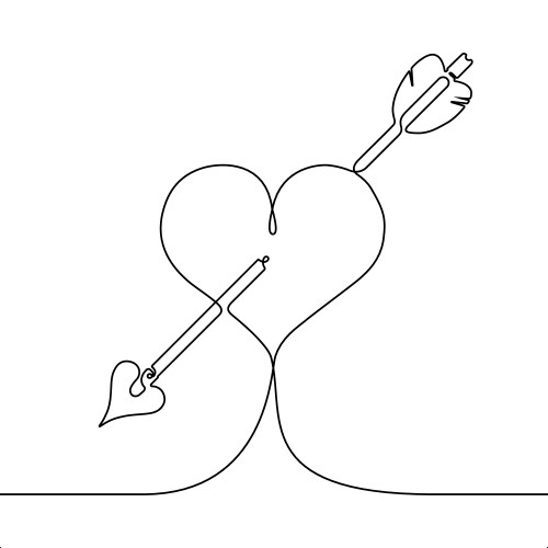 One continuous line drawing simple cute cat Vector Image