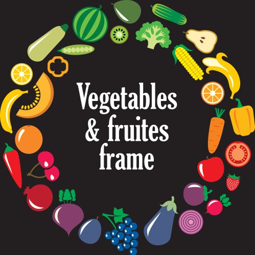 Fruits and Vegetables Frame Vector Images (over 4,300)