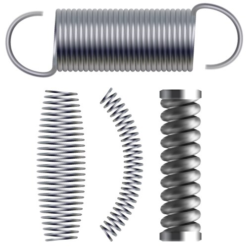 Metal spring set Royalty Free Vector Image - VectorStock