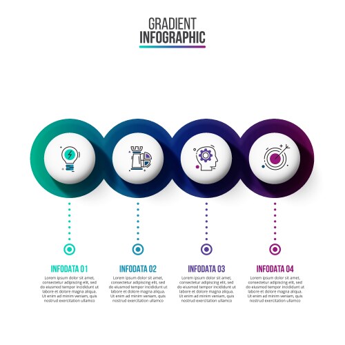 Abstract gradient diagram with 4 steps Royalty Free Vector