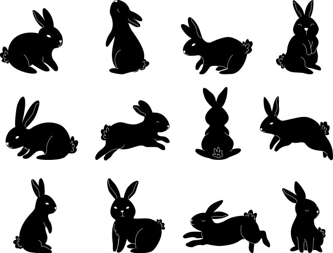 Easter Bunny Back Silhouette Vector Images (over 110)