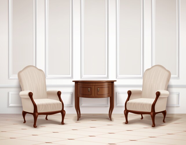 Classic realistic interior design Royalty Free Vector Image