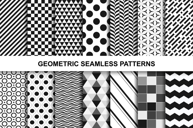 Geometric patterns set Royalty Free Vector Image