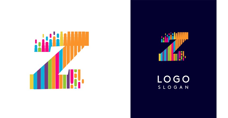 Colorful stripes transitioning into pixel-like Vector Image