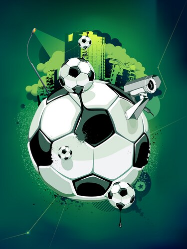 A football player kicking ball Royalty Free Vector Image