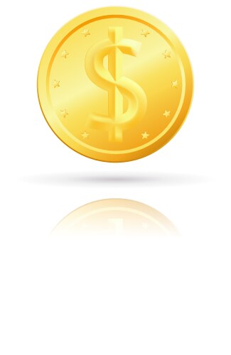 One dollar cent gold coins Royalty Free Vector Image