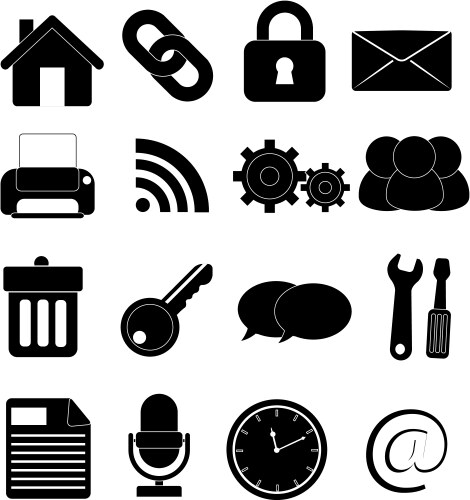 Smart home management icons set Royalty Free Vector Image