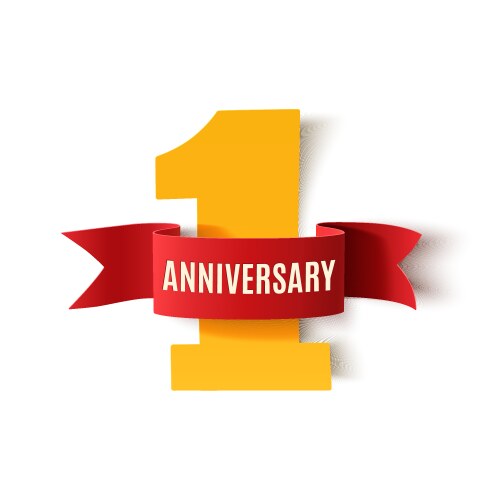 1 year anniversary isolated design element Vector Image