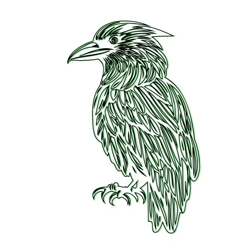 Raven or crow outline sketch Royalty Free Vector Image