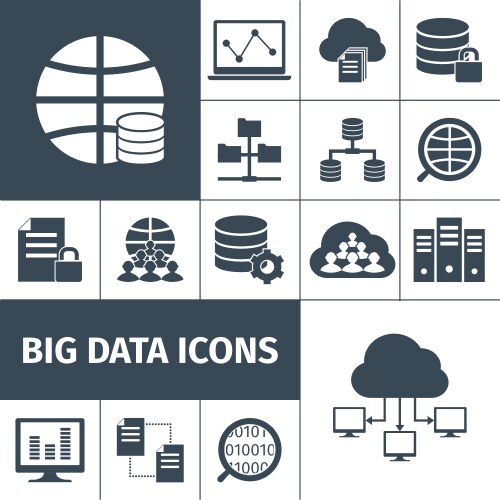 Big data scientist icon Royalty Free Vector Image