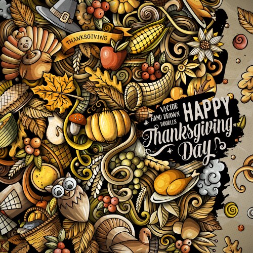 Happy thanksgiving retro card brown Royalty Free Vector