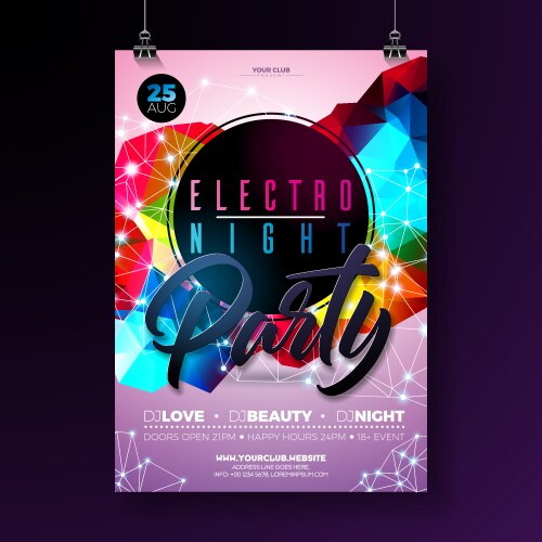 Night club invitation cards dj party Royalty Free Vector