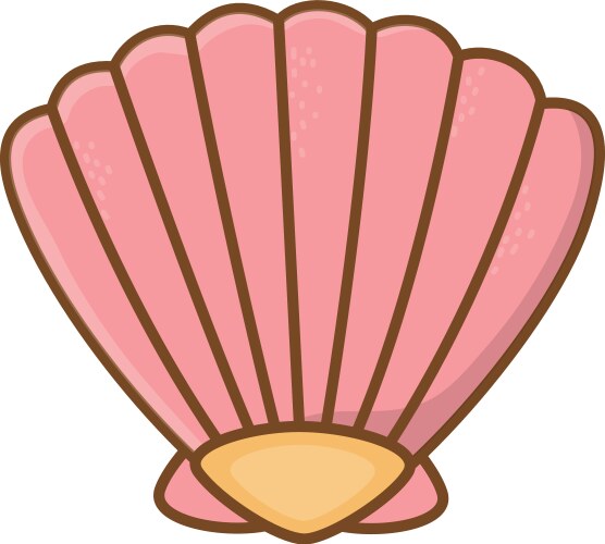 Cute bright pink cartoon seashell icon colorful Vector Image