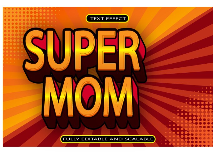 Super kids editable text effect 3 dimension comic Vector Image