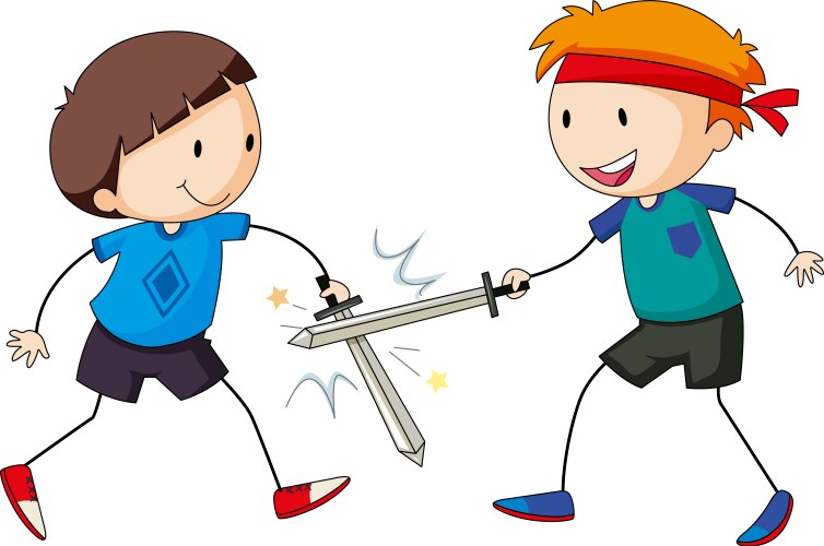 Korean traditional martial arts cute characters Vector Image