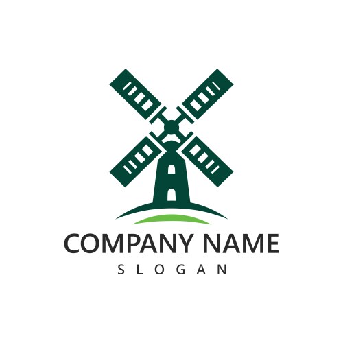 Windmill logo for farm product symbol Royalty Free Vector