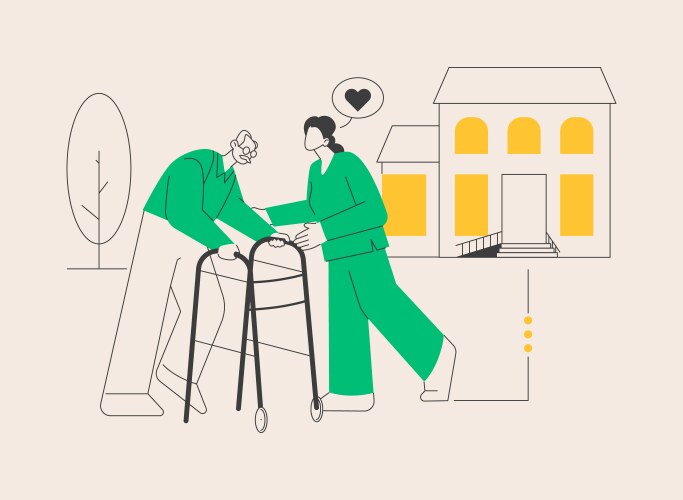 Elderly care abstract concept Royalty Free Vector Image