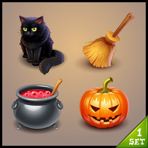 Funny halloween icons-set 5 Royalty Free Vector Image