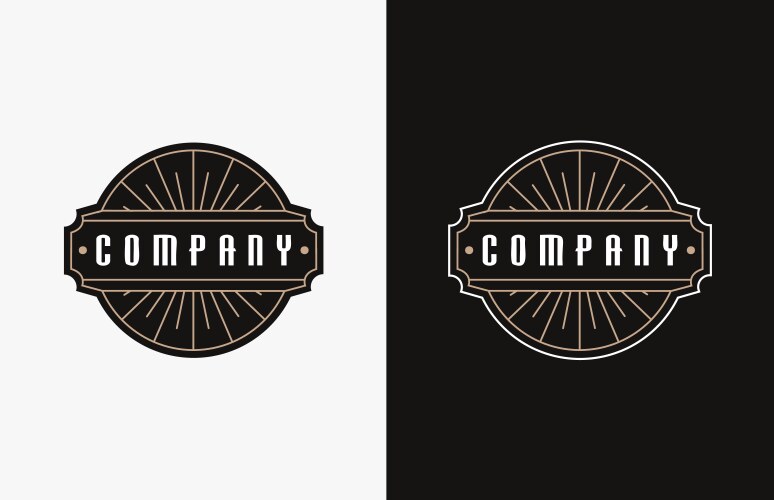Simple decorative company badge emblem logo Vector Image