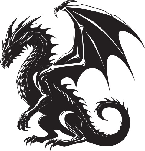 Infernal inferno fearsome dragon iconic logo Vector Image