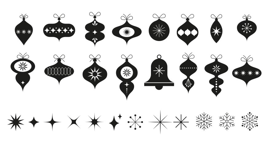 Christmas Ornament Black and White Vector Images (over 25,000)