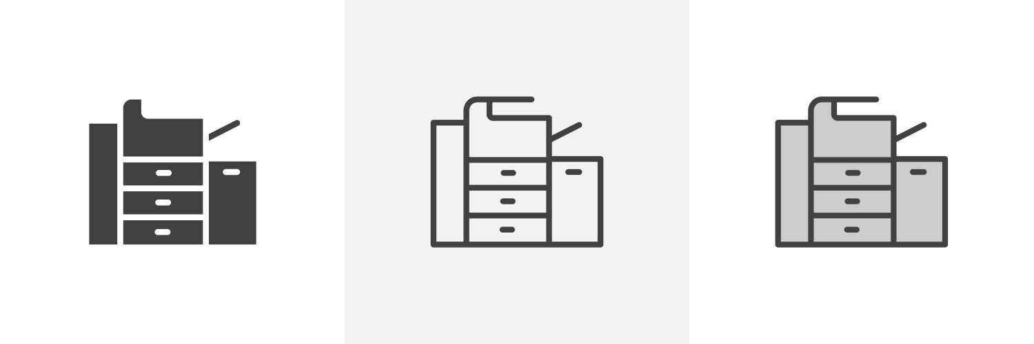 Copier icon set on white background Royalty Free Vector