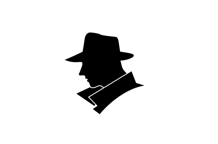 Detective hidden face logo Royalty Free Vector Image