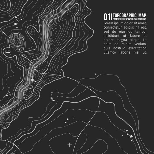 Topographic map background with space for copy Vector Image