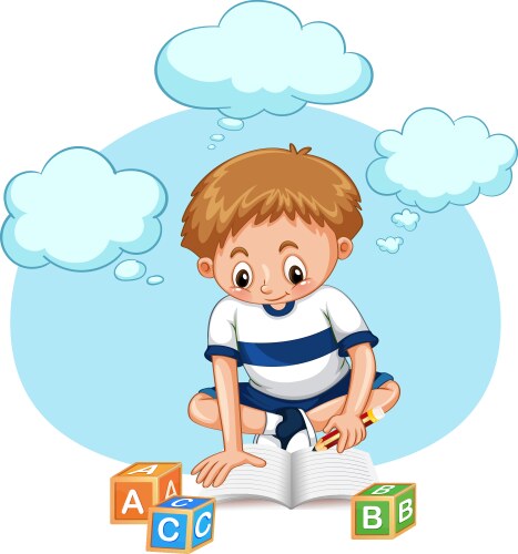 Children doing their homework on a desk Royalty Free Vector