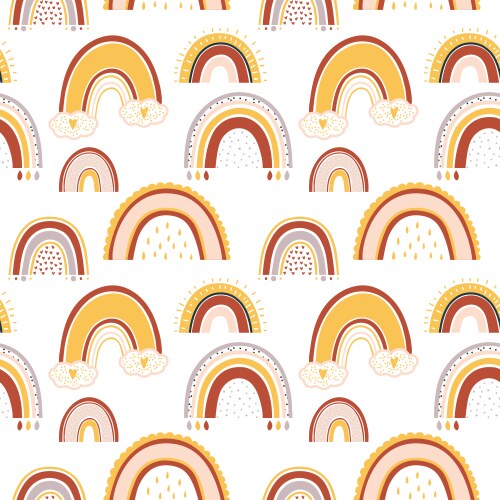 Seamless rainbow pattern on white background Vector Image