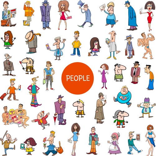 Large group of people in number 5 five form Vector Image