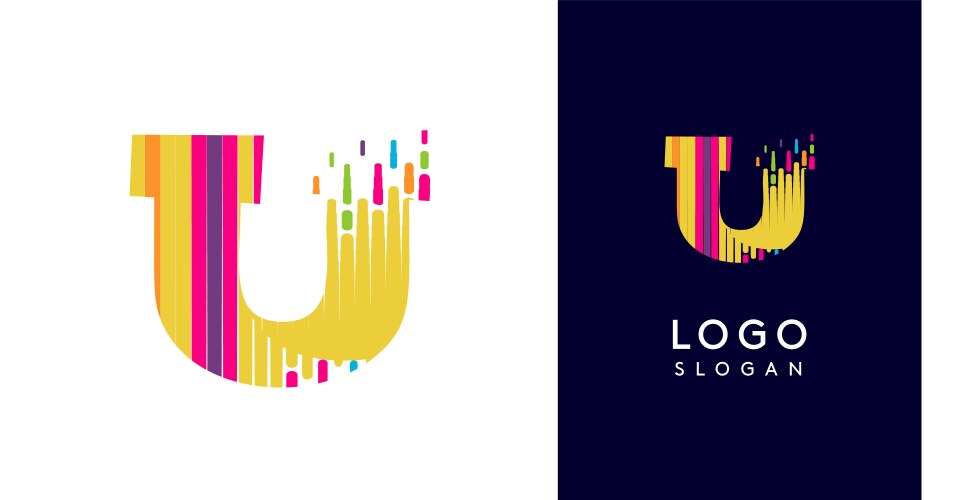 Colorful stripes transitioning into pixel-like Vector Image