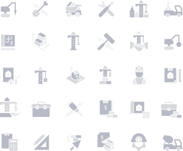 Construction solid icon set Royalty Free Vector Image