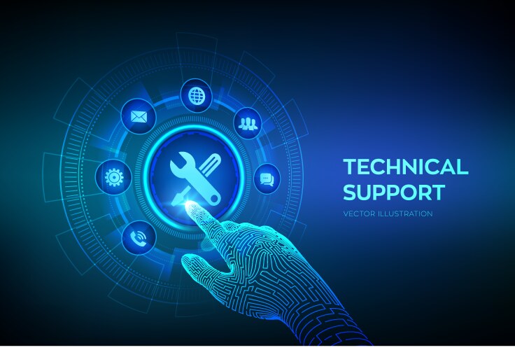 Technical support customer help tech Royalty Free Vector