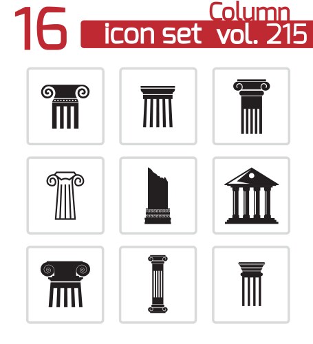 Column icon set Royalty Free Vector Image - VectorStock
