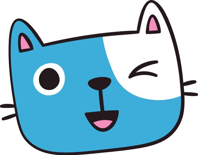 Cartoon cat face portrait Royalty Free Vector Image