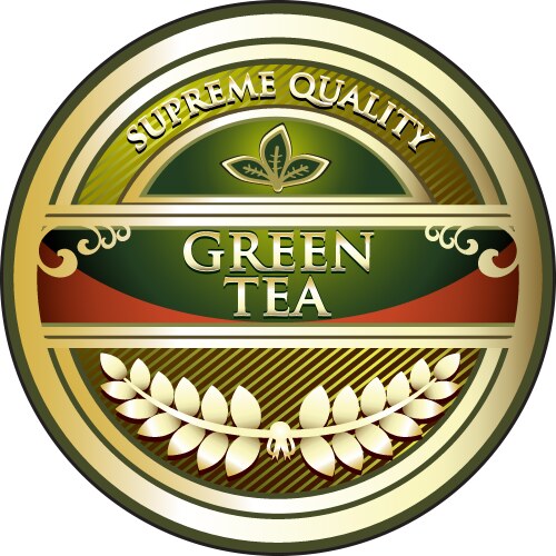 Coffee green premium quality label Royalty Free Vector Image
